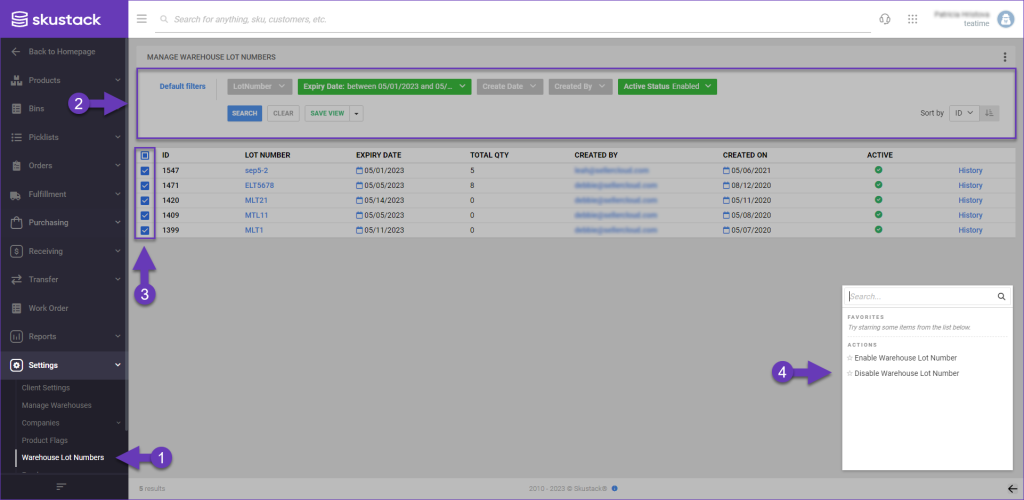 Manage Lot Numbers and Expiration Dates - Skustack Help