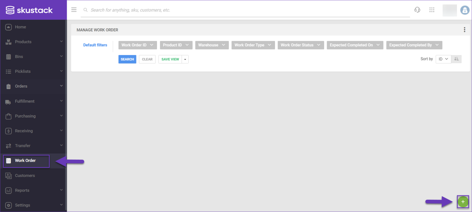 Inventory Pull Work Orders - Skustack Help