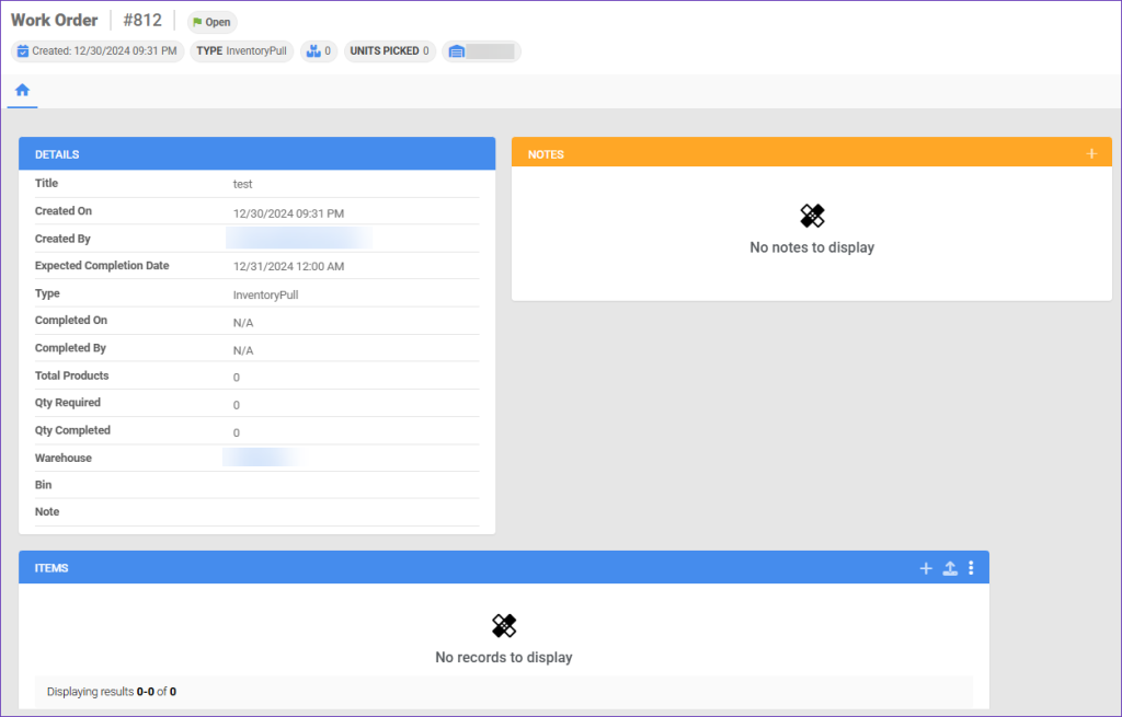 Inventory Pull Work Orders - Skustack Help